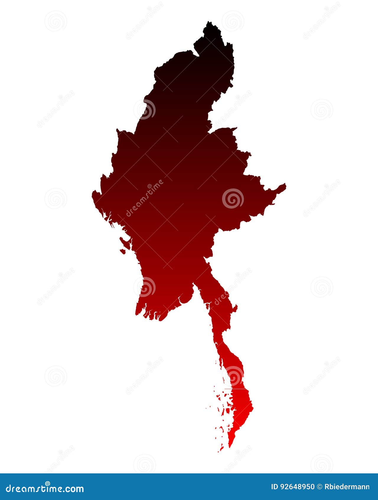Map of Myanmar stock vector. Illustration of contour - 92648950