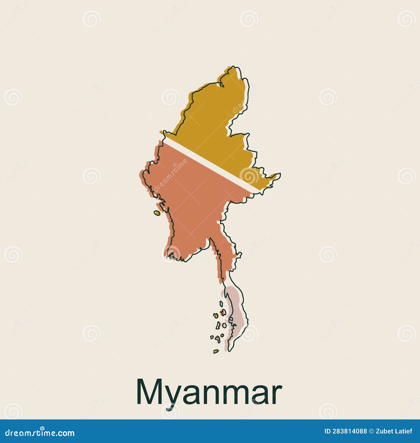 Map Of Myanmar Modern Design Template Vector Illustration ...