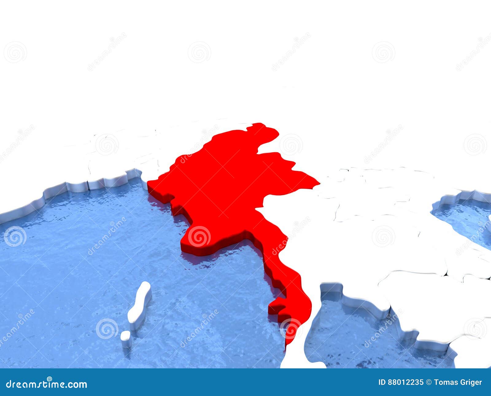 Map of Myanmar on globe stock illustration. Illustration of burma ...