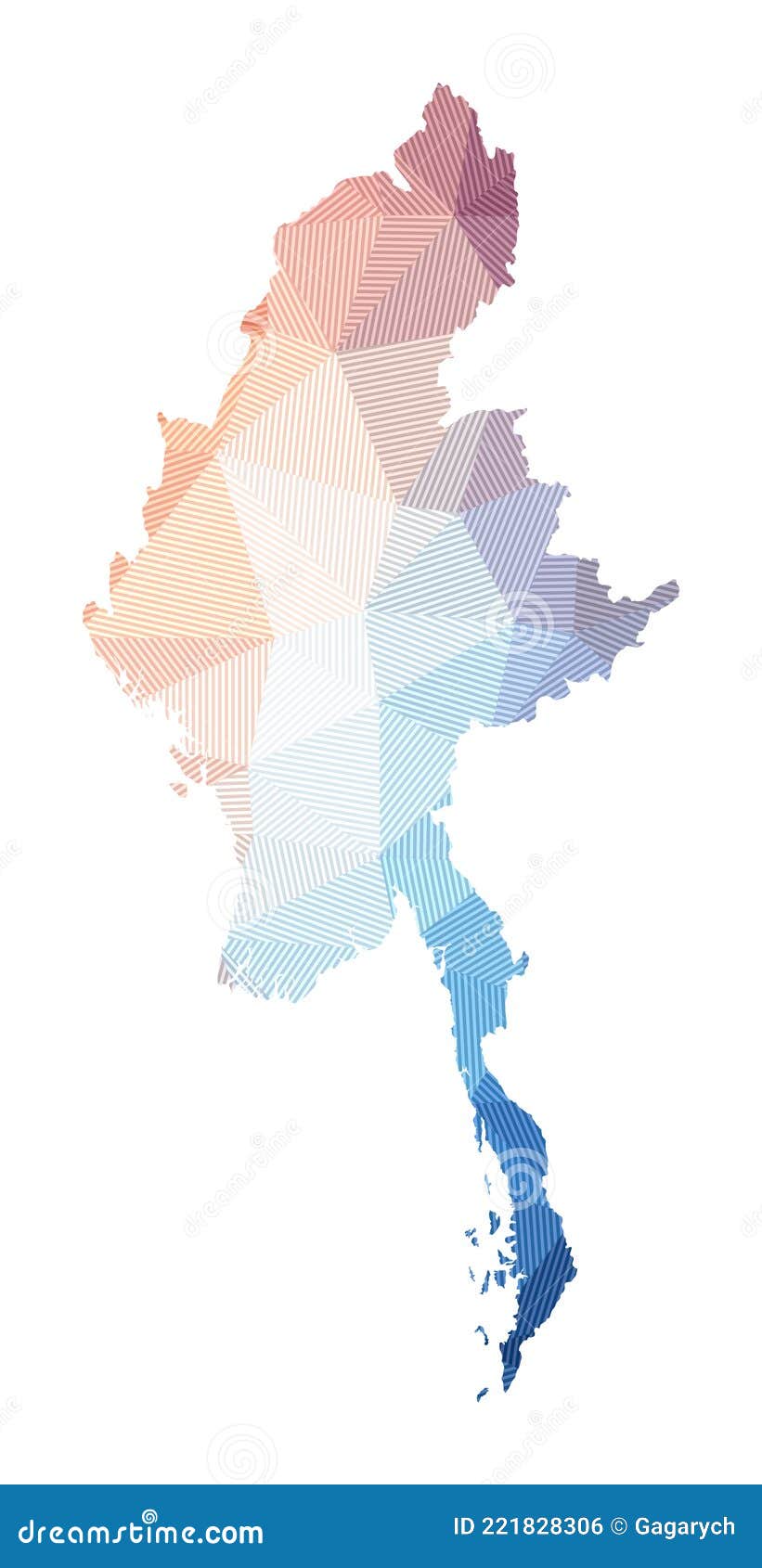 Map of Myanmar. stock vector. Illustration of design - 221828306