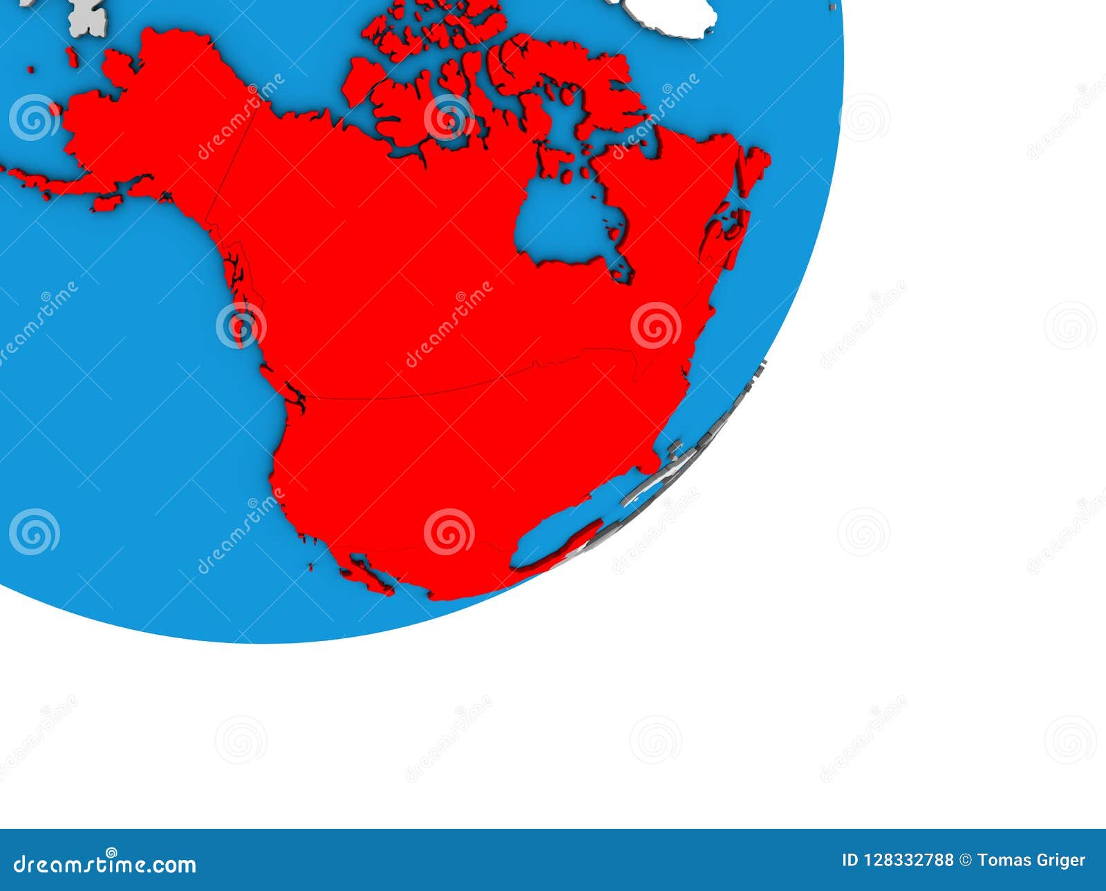 Map of NAFTA Memeber States on 3D Globe Stock Illustration ...