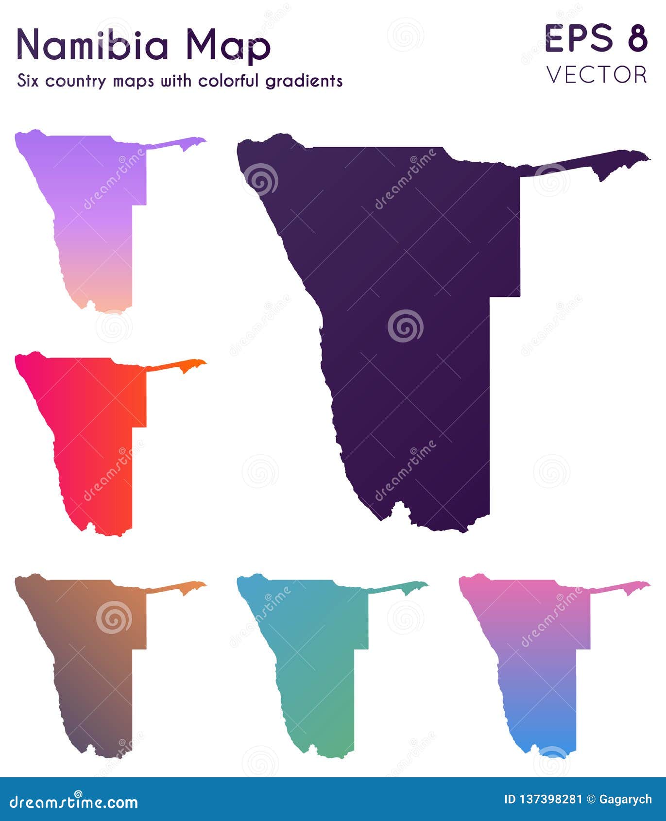 Map of Namibia with Beautiful Gradients. Stock Vector - Illustration of ...