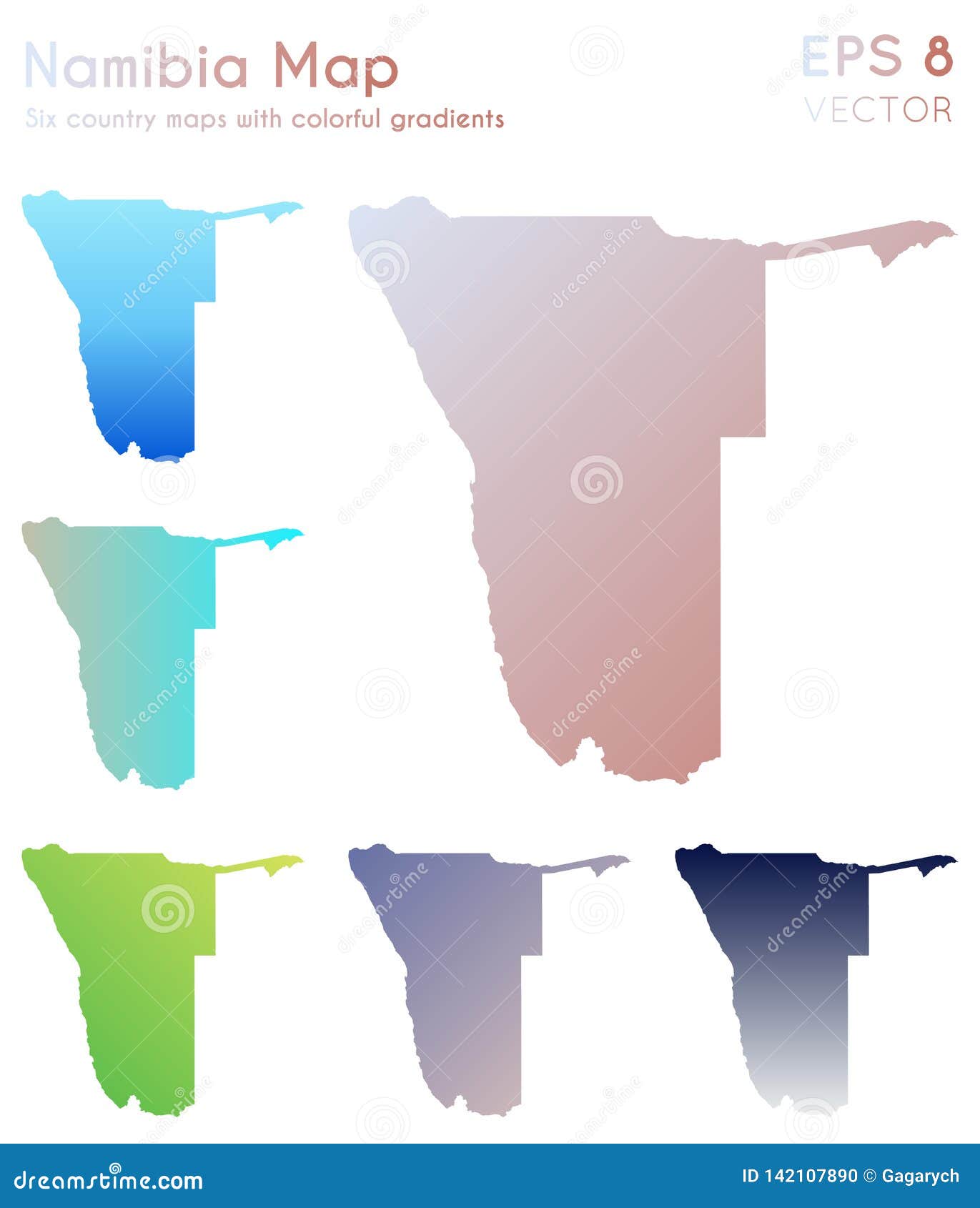 Map of Namibia with Beautiful Gradients. Stock Vector - Illustration of ...