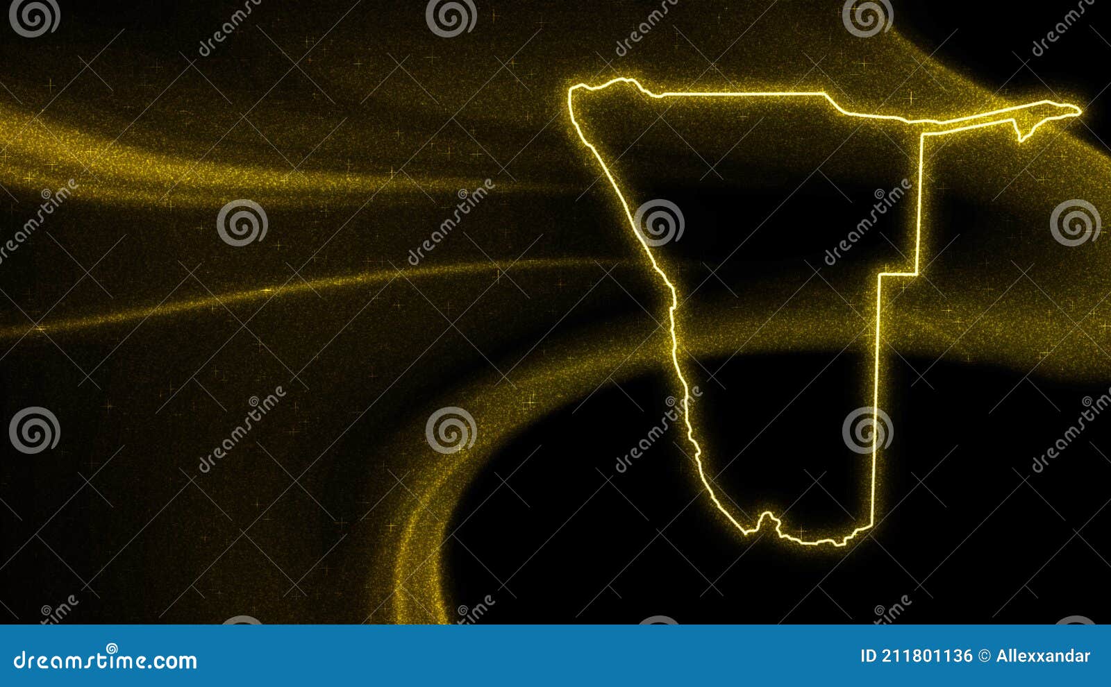 Map of Namibia, Gold Glitter Map Stock Photo - Image of africa, gold ...