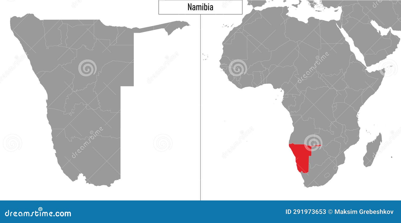 Map of Namibia and Location on Africa Map Stock Vector - Illustration ...