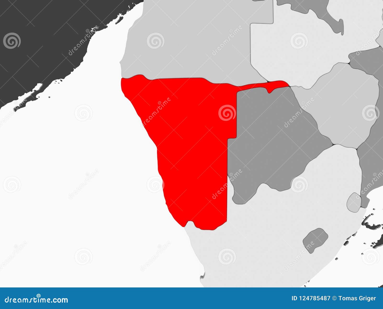 Map of Namibia stock illustration. Illustration of globe - 124785487