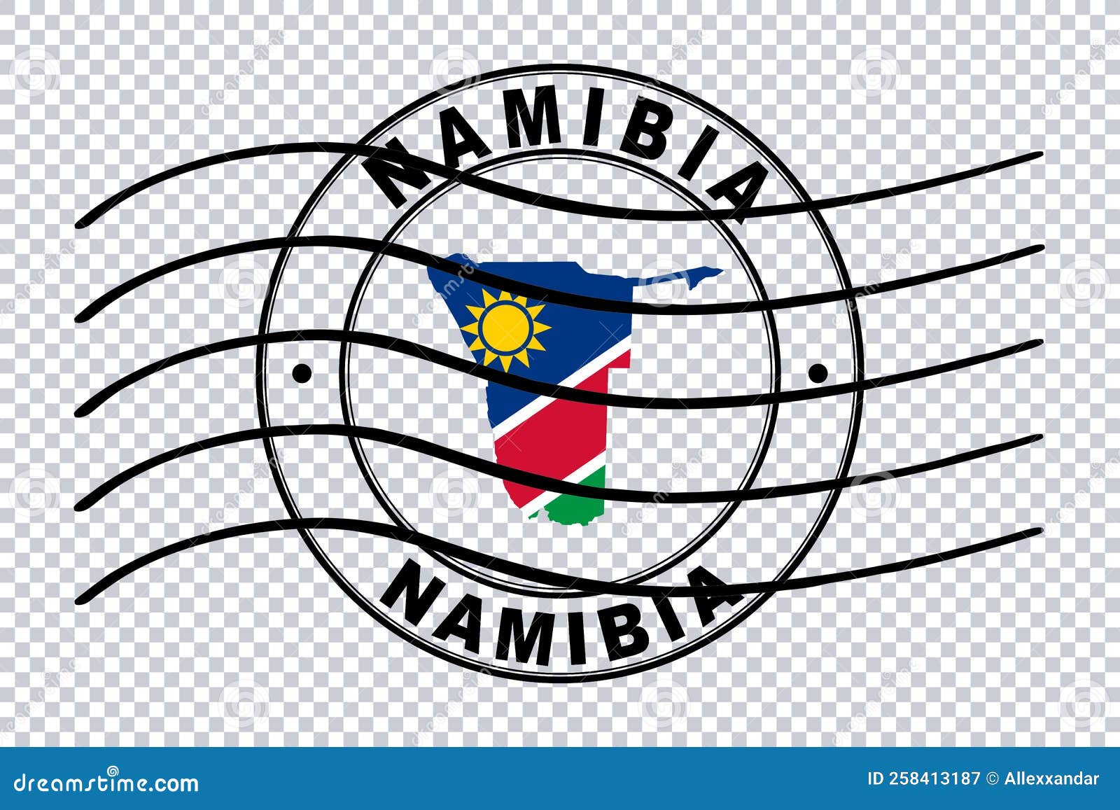 Map of Namibia, Postal Passport Stamp, Travel Stamp Stock Illustration ...