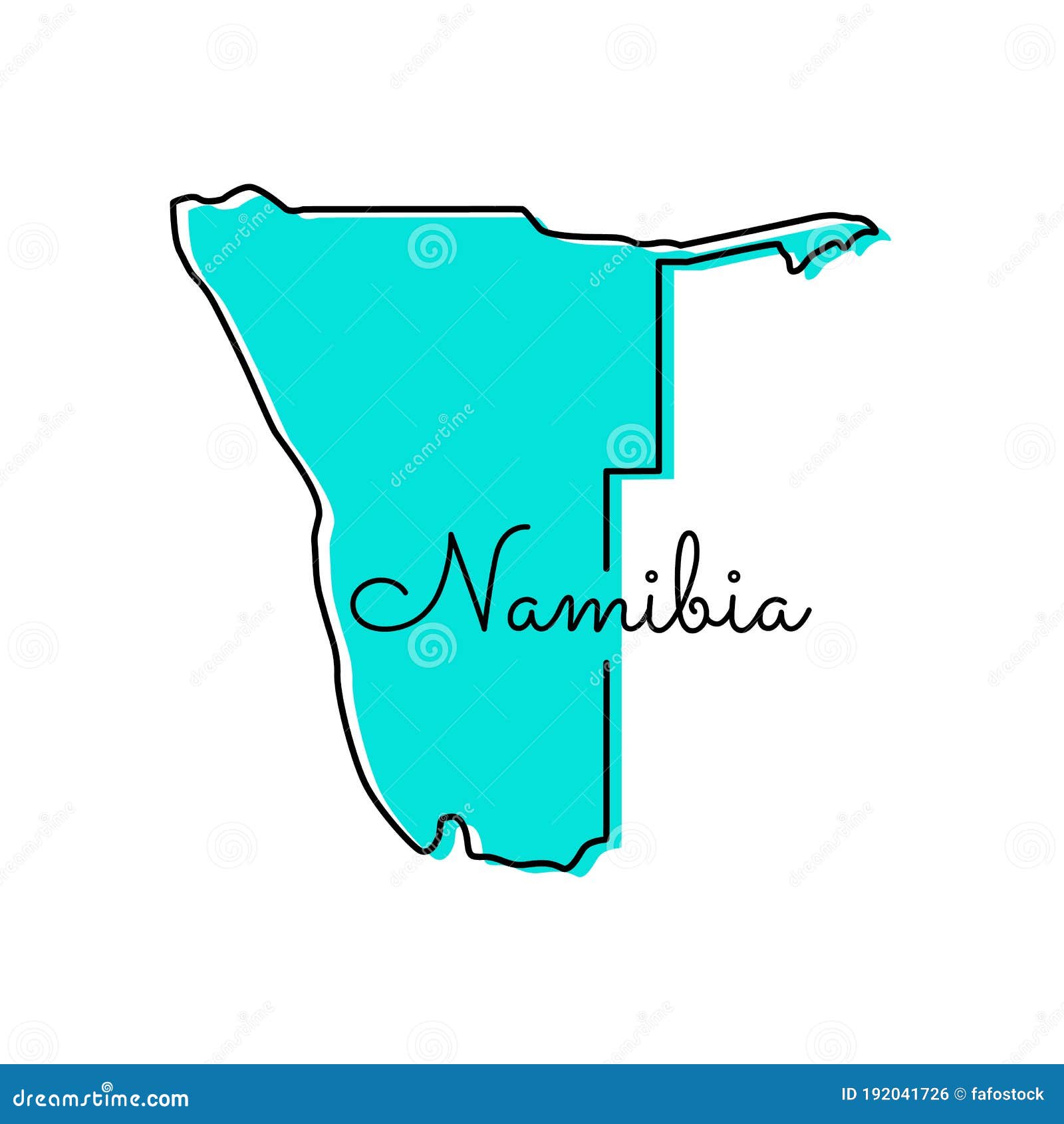 Namibia Vector Map Isolated On White Background. High-Detailed Black ...