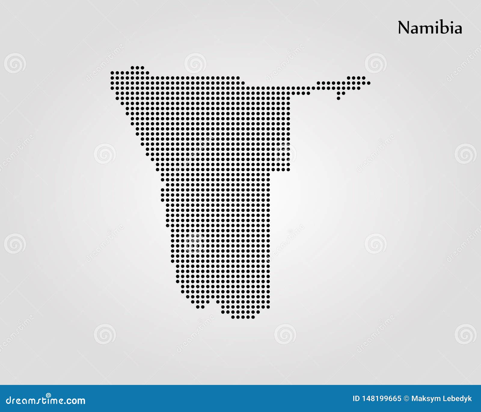 Namibia Vector Map Isolated On White Background. High-Detailed Black ...