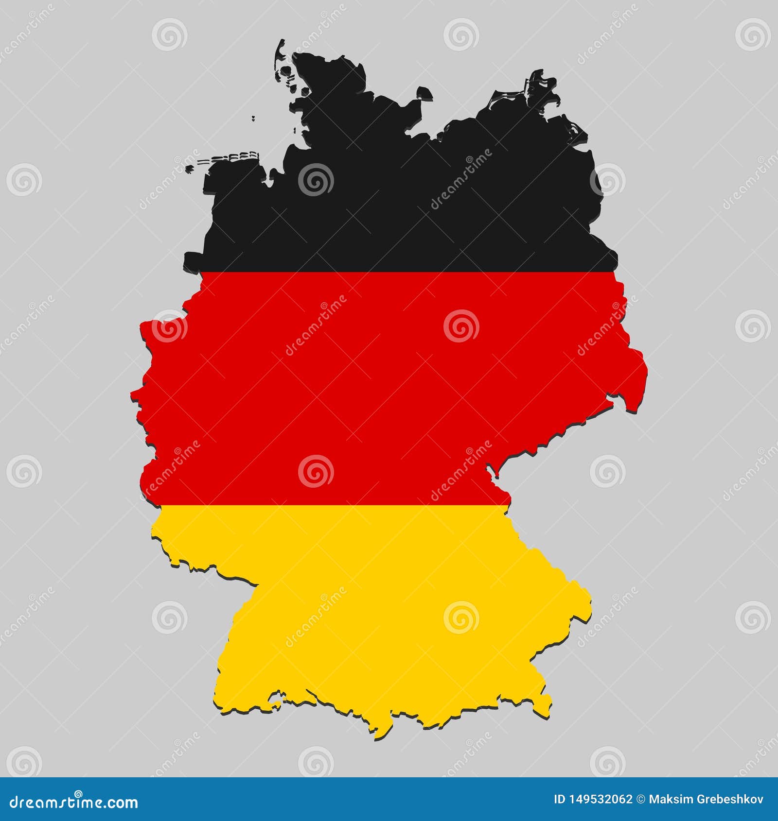 Map with national flag stock illustration. Illustration of german ...