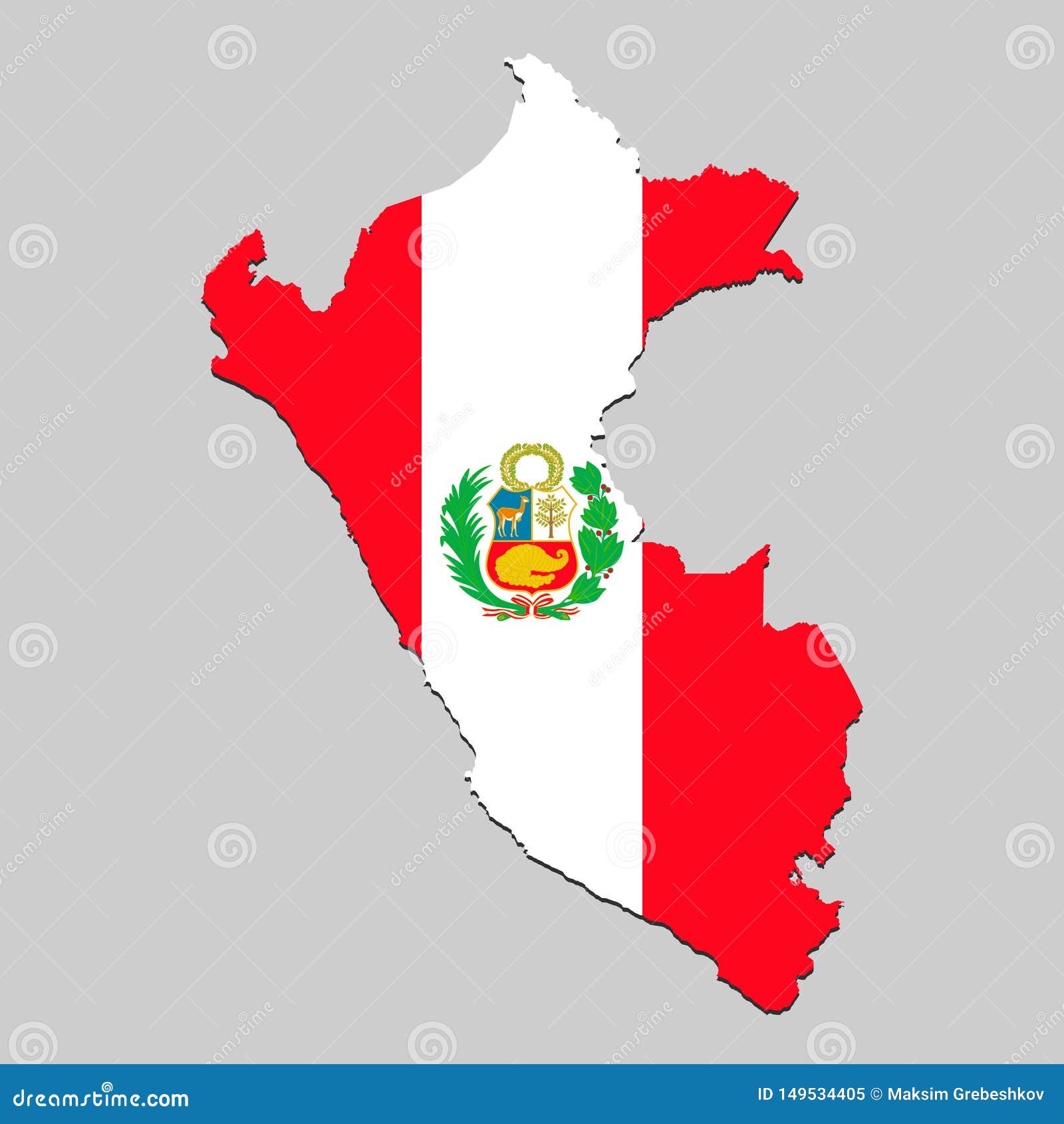 Map with national flag stock illustration. Illustration of nation ...