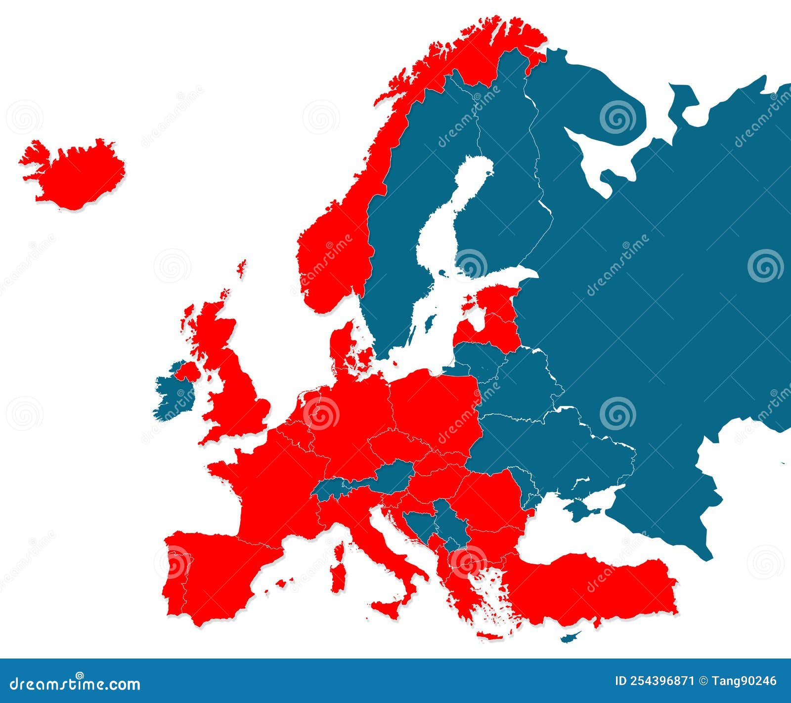 Map of NATO Countries with Highly Detail Stock Illustration ...