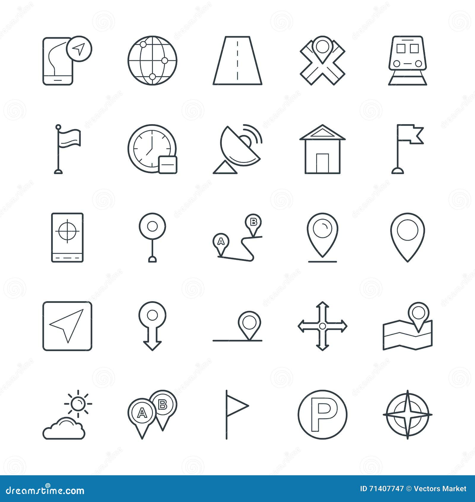 Map and Navigation Cool Vector Icons 1 Stock Illustration ...