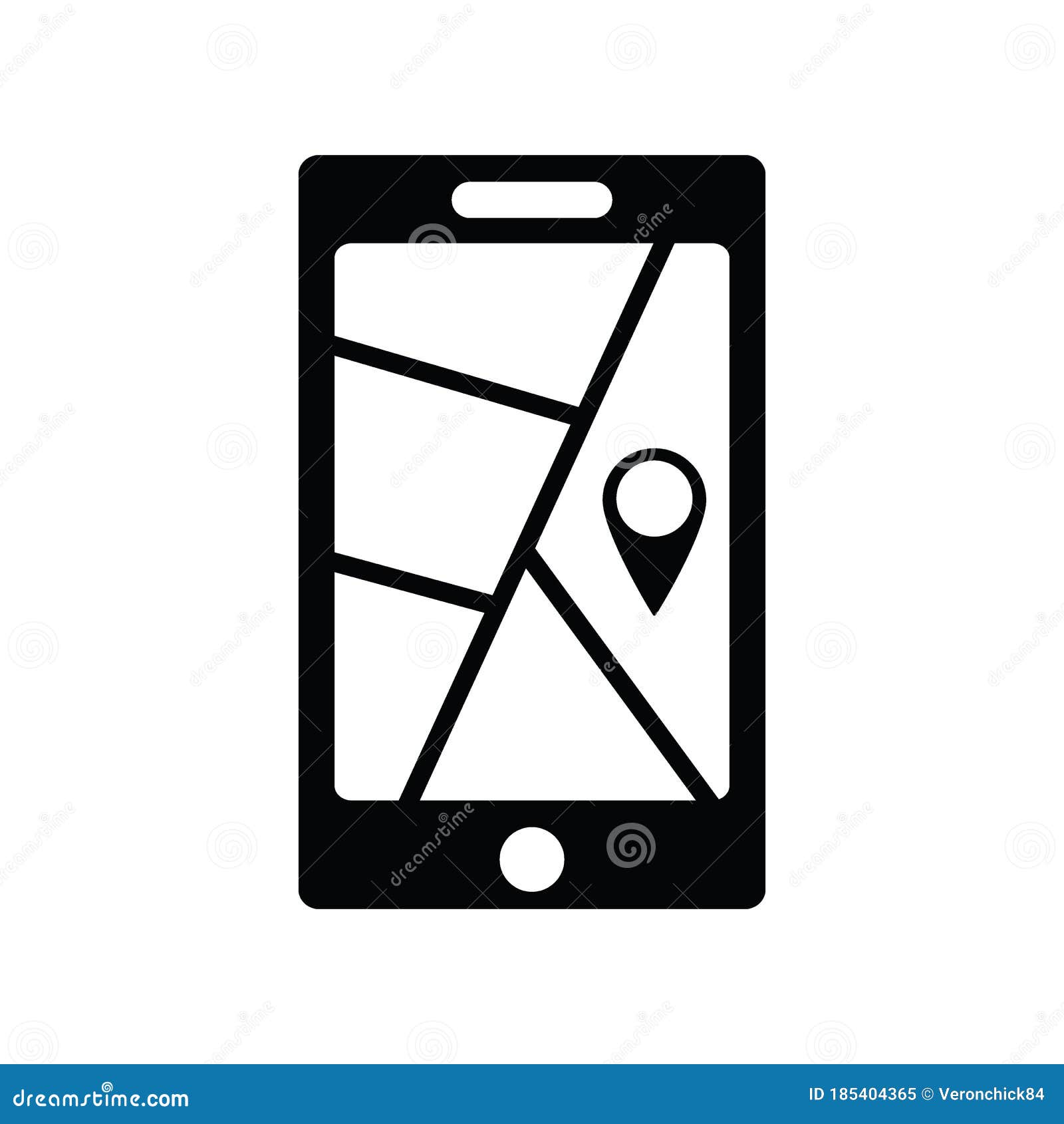 Map Navigation Icon Phone Mobile Map Sign Stock Vector - Illustration ...
