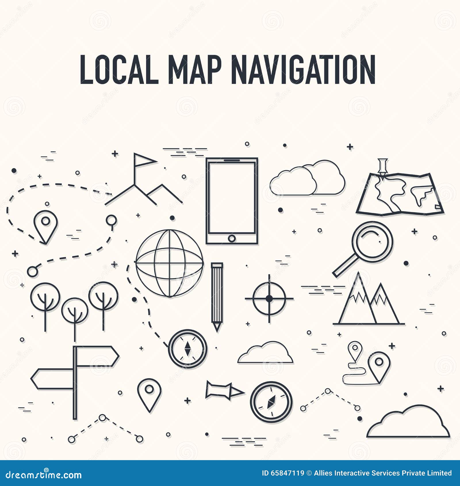 Map Navigation Infographic Elements. Stock Illustration - Illustration ...