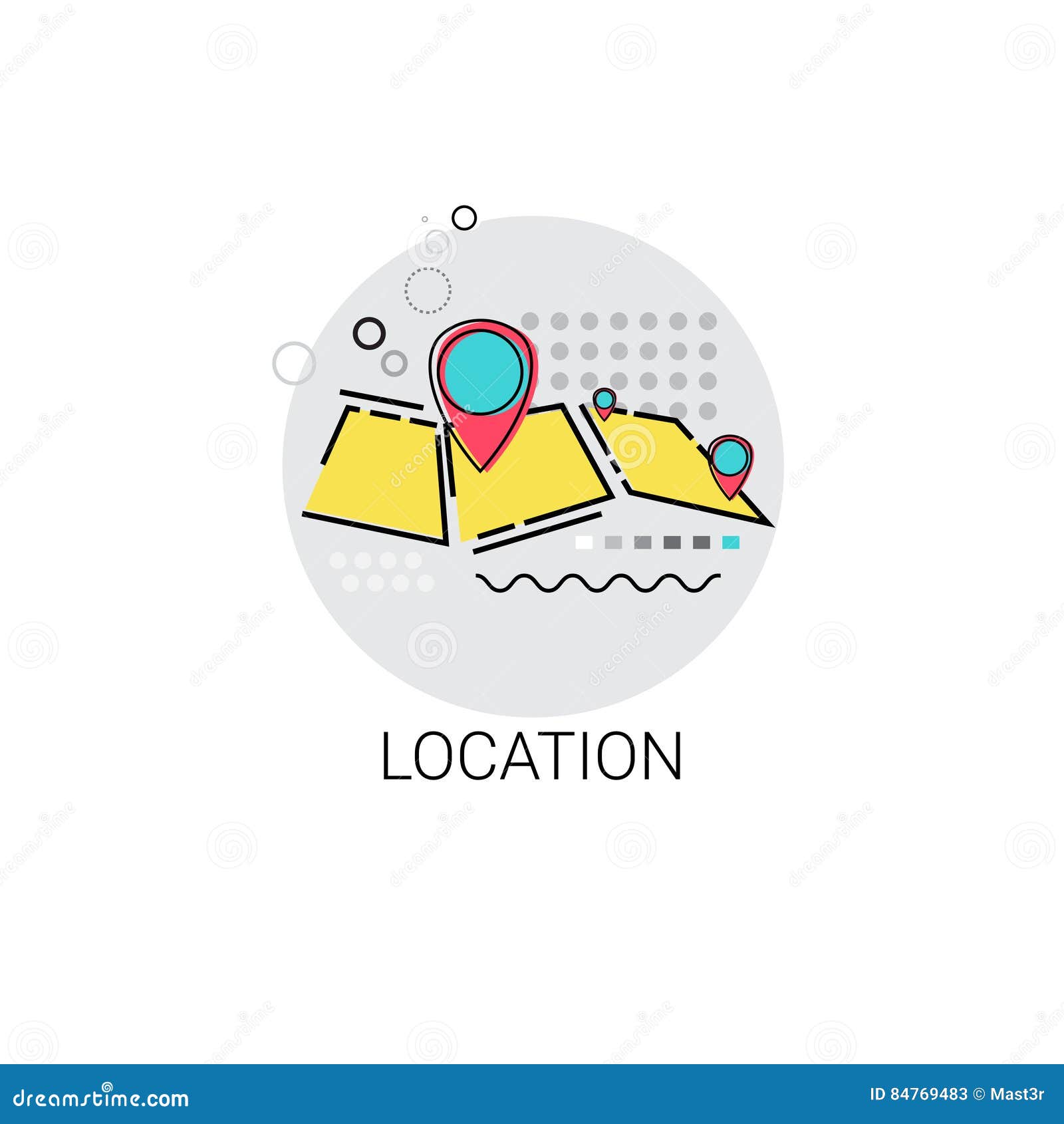 Location Position Icon Of 3 Types Color, Black And White, Outline ...