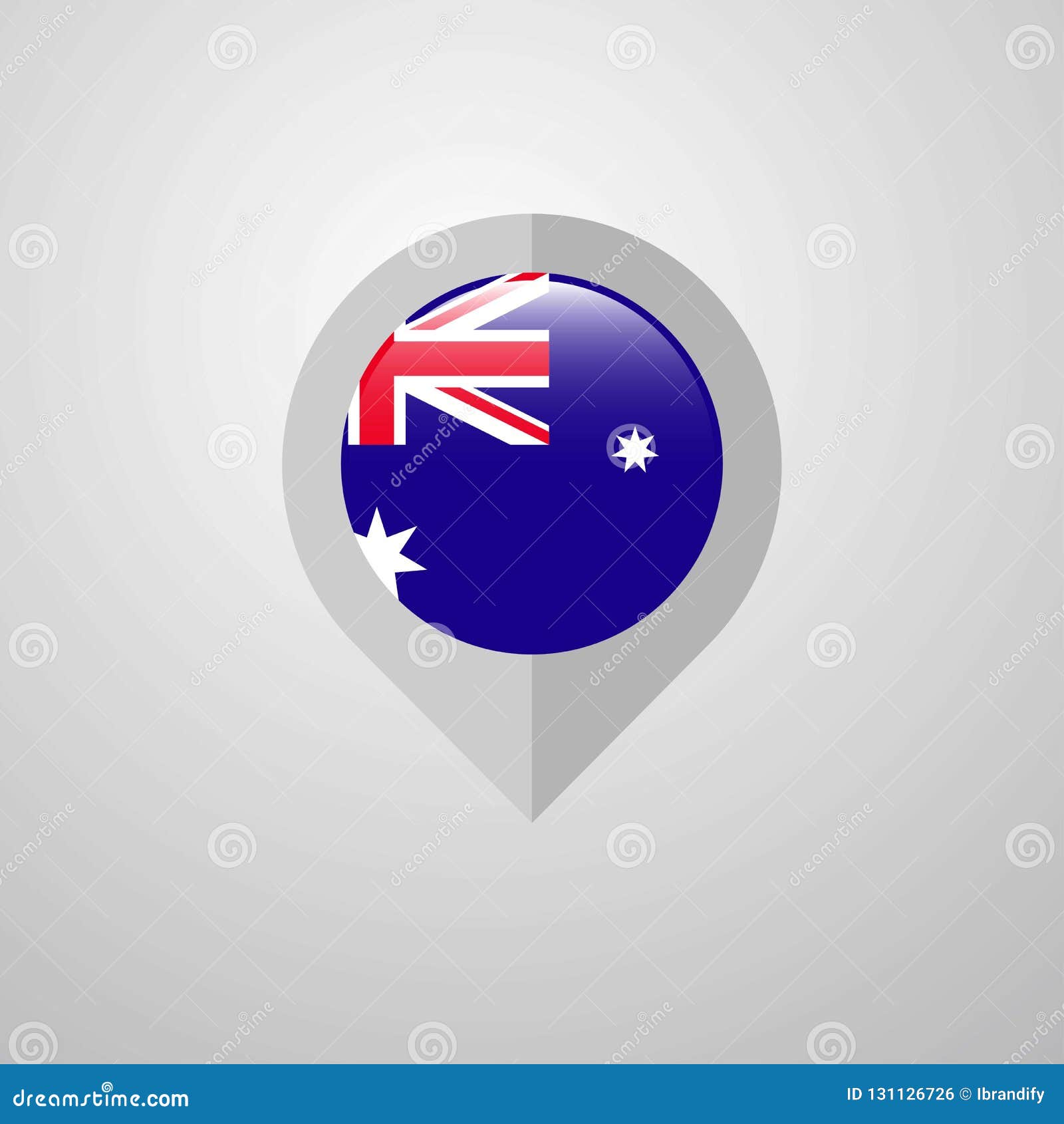 Map Navigation Pointer with Australia Flag Design Vector Stock Vector ...