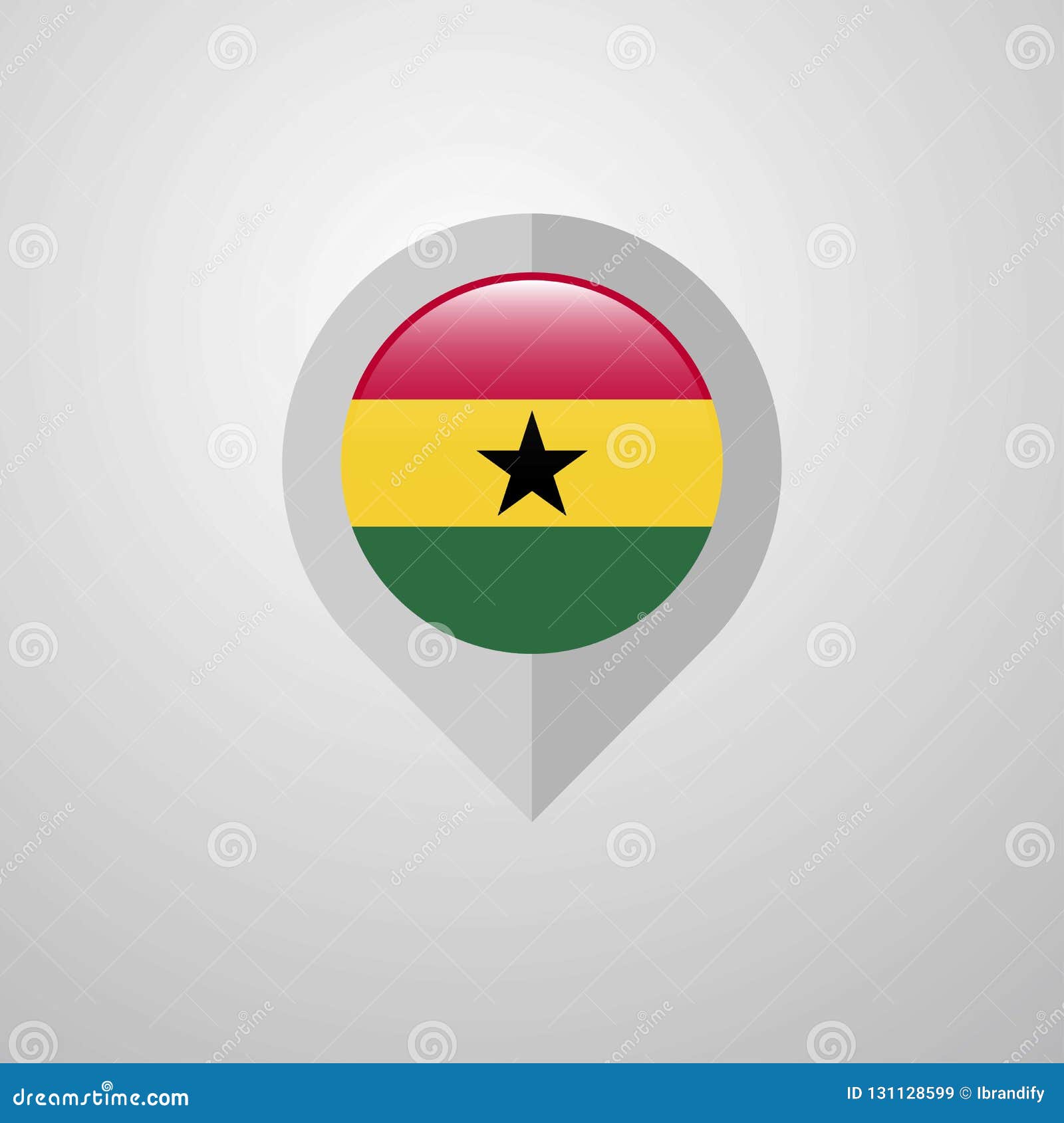 Map Navigation Pointer with Ghana Flag Design Vector Stock Vector ...
