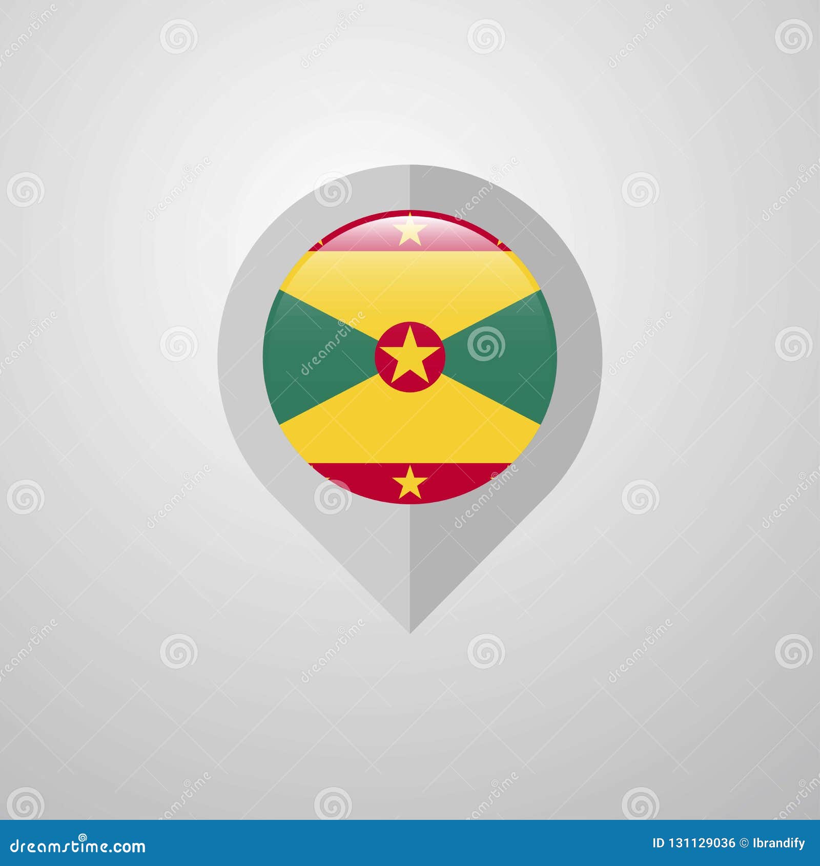 Map Navigation Pointer with Grenada Flag Design Vector Stock Vector - Illustration of october ...