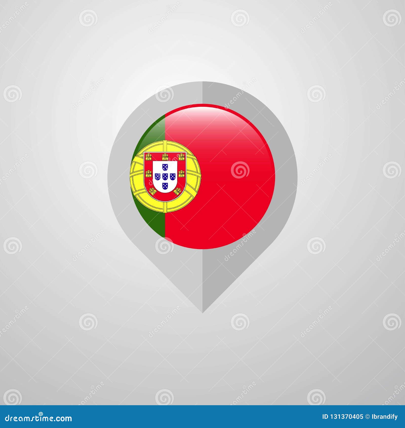Map Navigation Pointer with Portugal Flag Design Vector Stock Vector ...