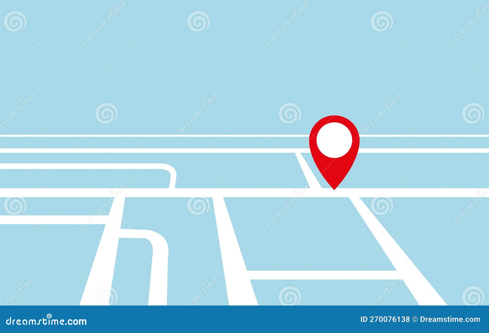 Map Navigation Red Pointer on the Road in Perspective. Travel ...