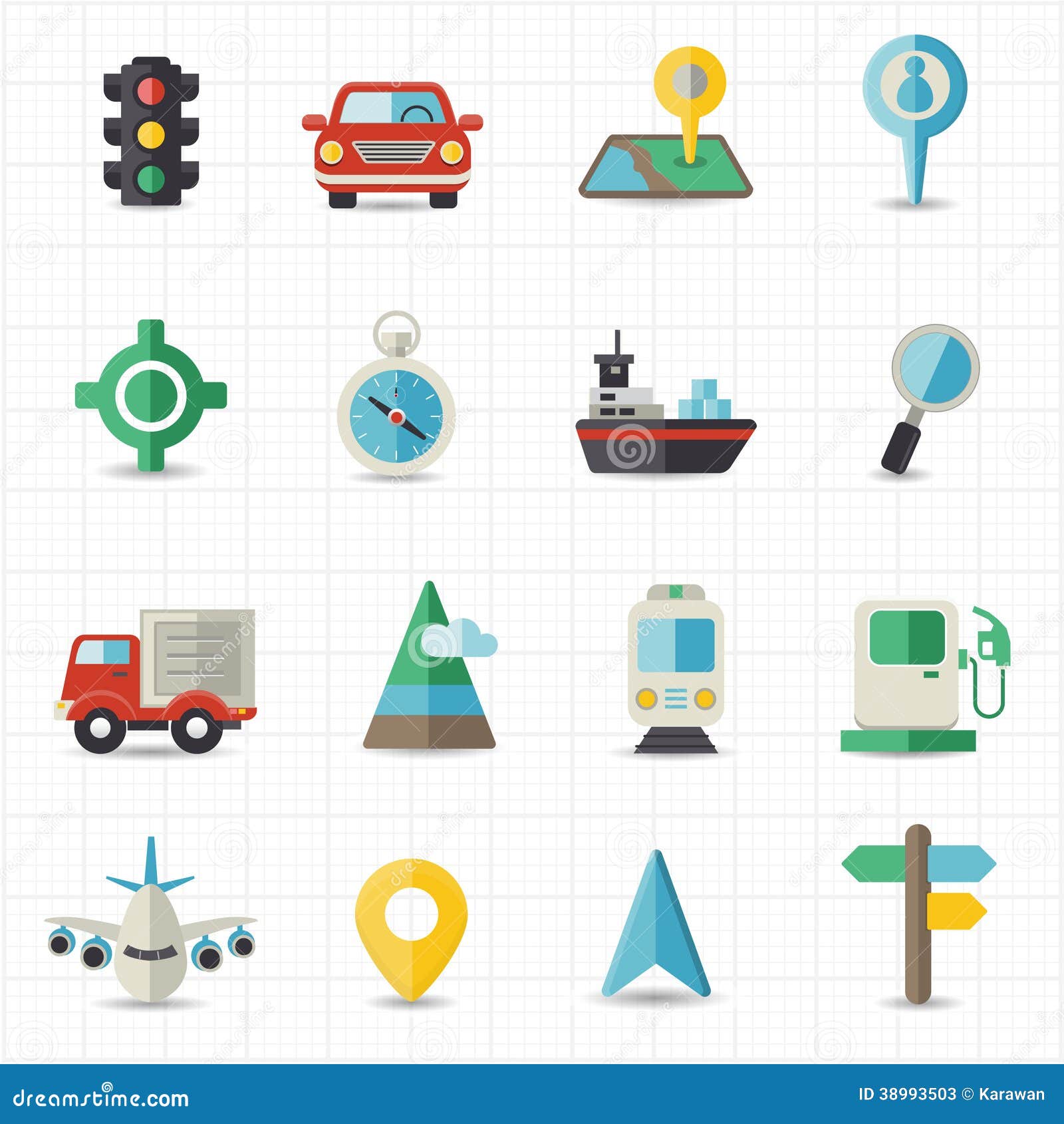 Map Navigation and Transportation Stock Vector - Illustration of ...