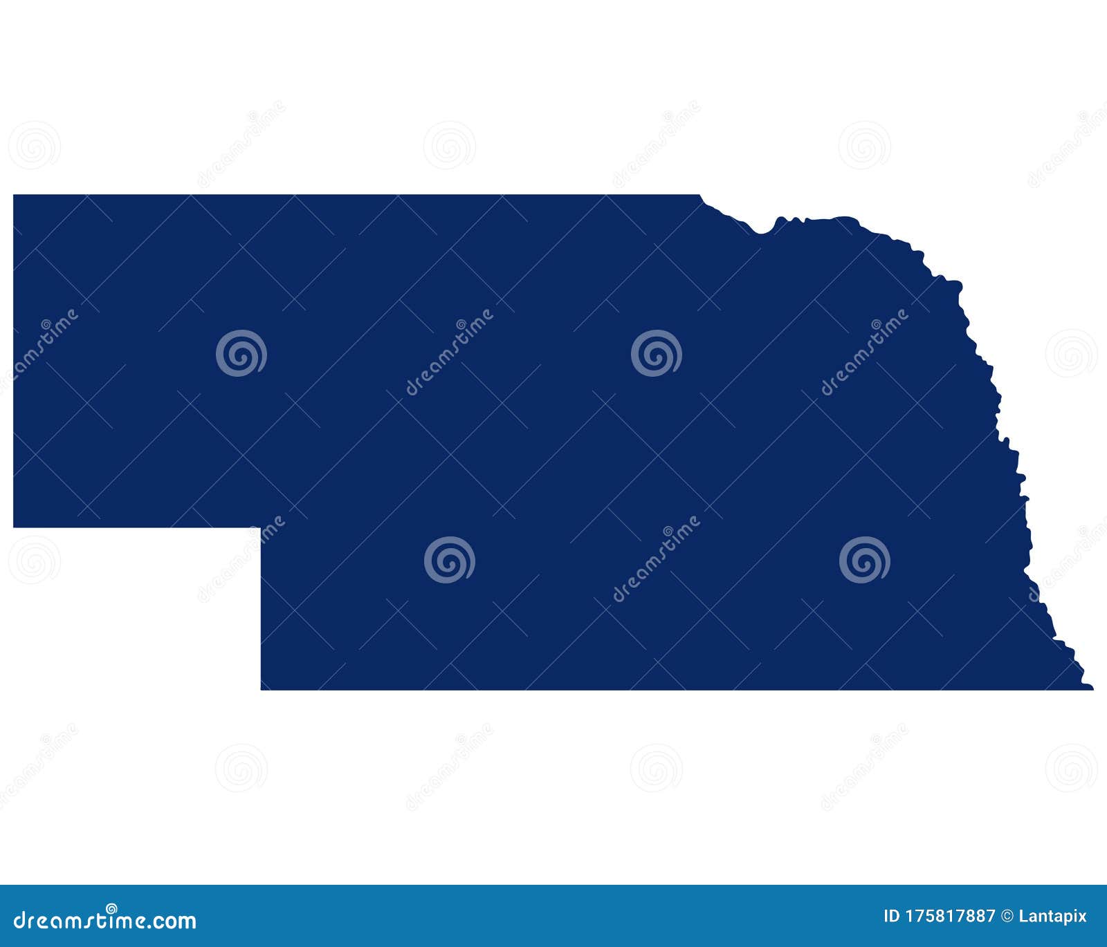 Map of Nebraska in Blue Colour Stock Vector - Illustration of icon ...