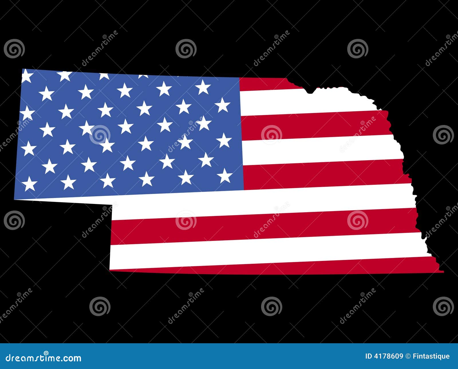 Map of Nebraska with flag stock vector. Illustration of outline - 4178609