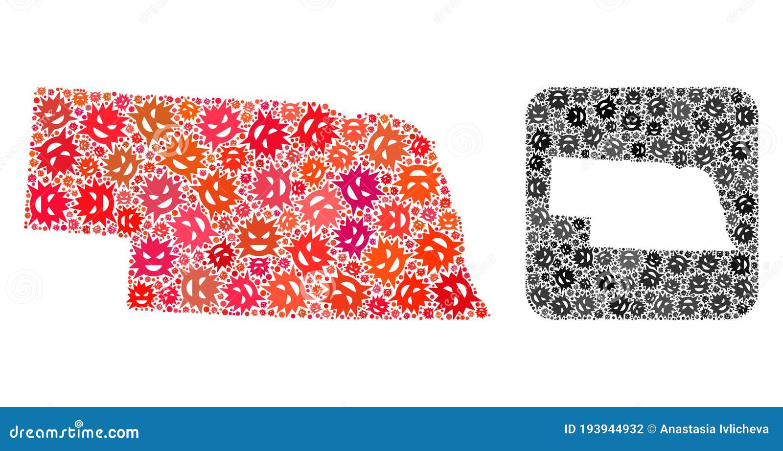 Nebraska, State Of USA - Solid Black Outline Map Of Country Area ...