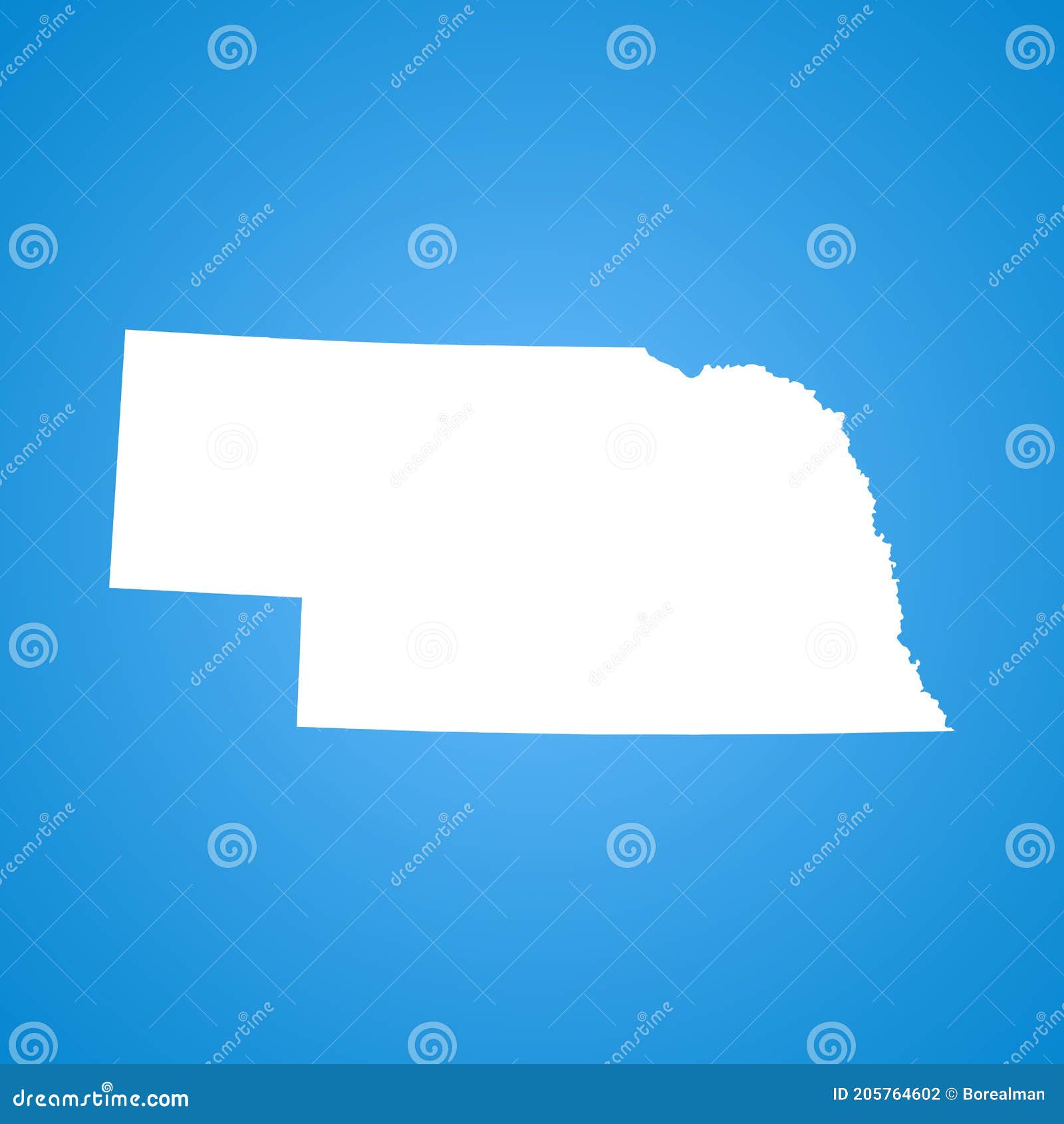 Map of the Nebraska stock vector. Illustration of isolated - 205764602