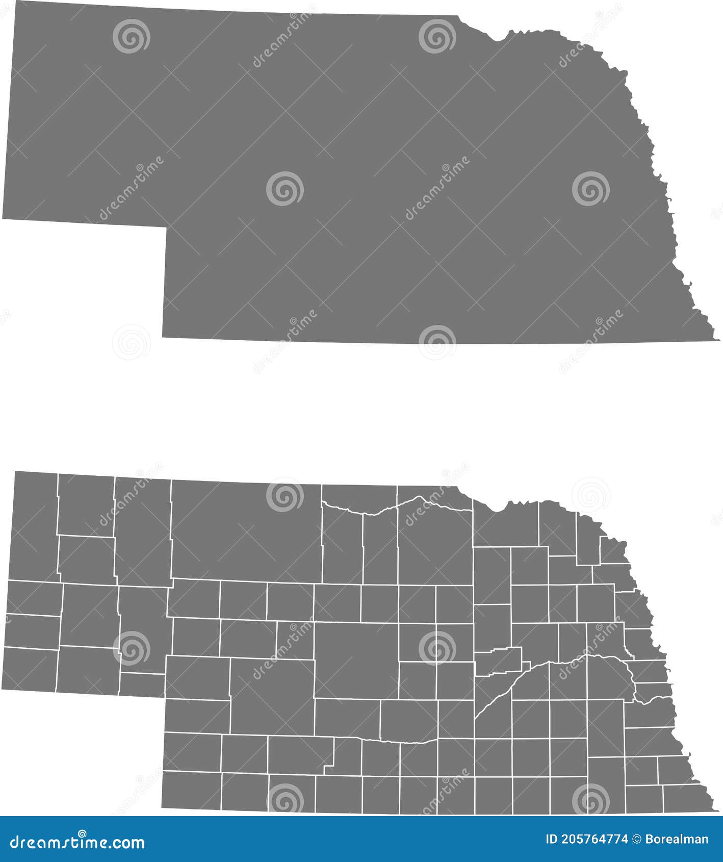 Map of the Nebraska stock vector. Illustration of flag - 205764774