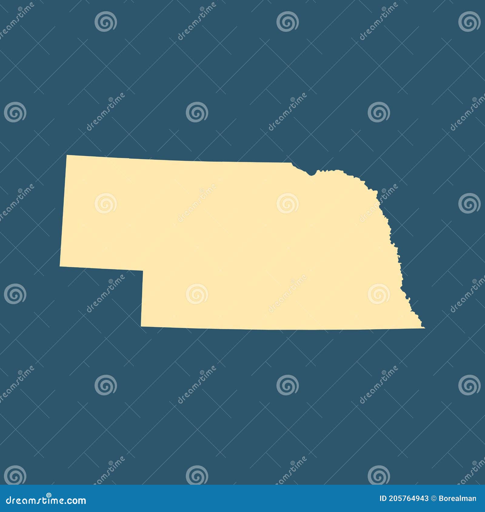 Map of the Nebraska stock vector. Illustration of silhouette - 205764943