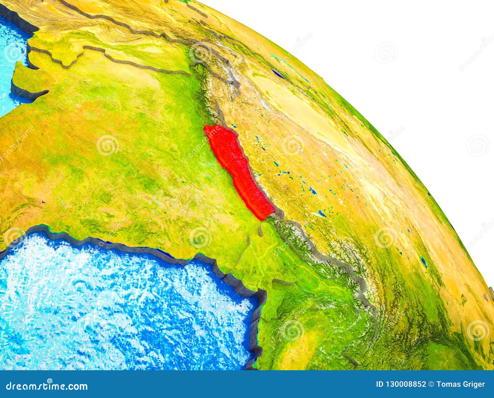 Map of Nepal on 3D Earth stock illustration. Illustration of model ...