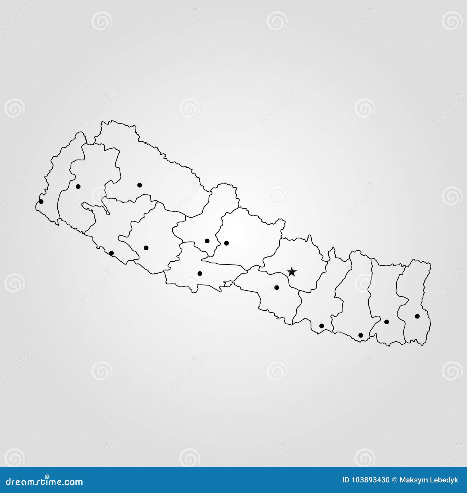 Map of Nepal stock illustration. Illustration of nation - 103893430