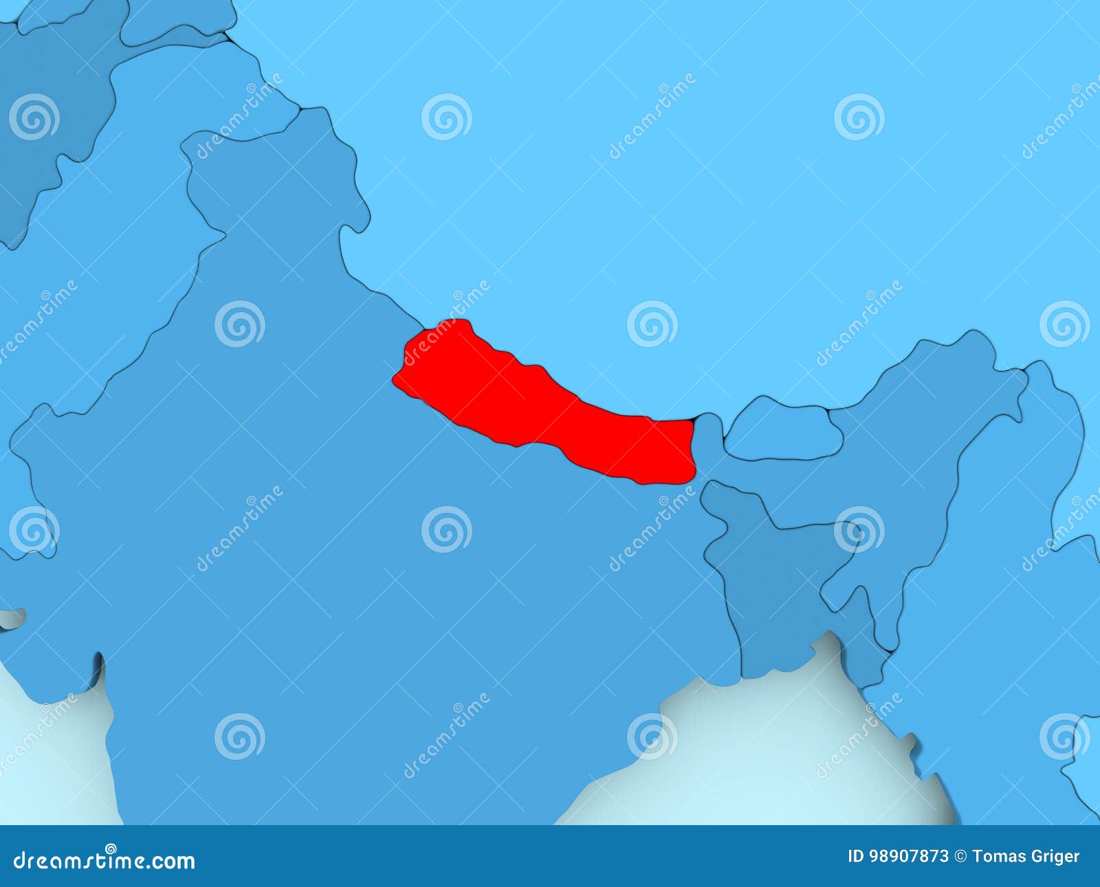 Map of Nepal stock illustration. Illustration of nepali - 98907873