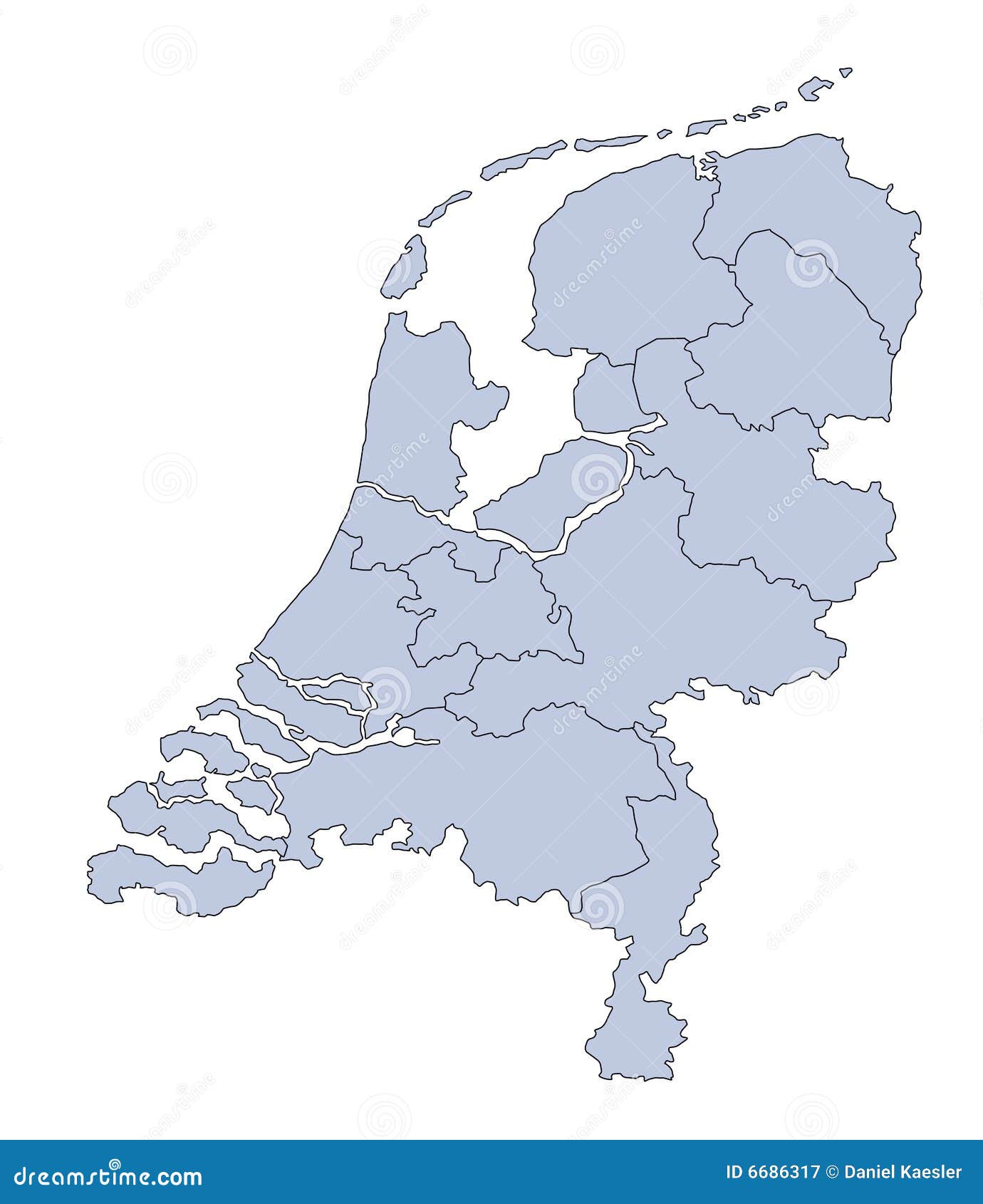 Large Printable Outline Map Netherlands