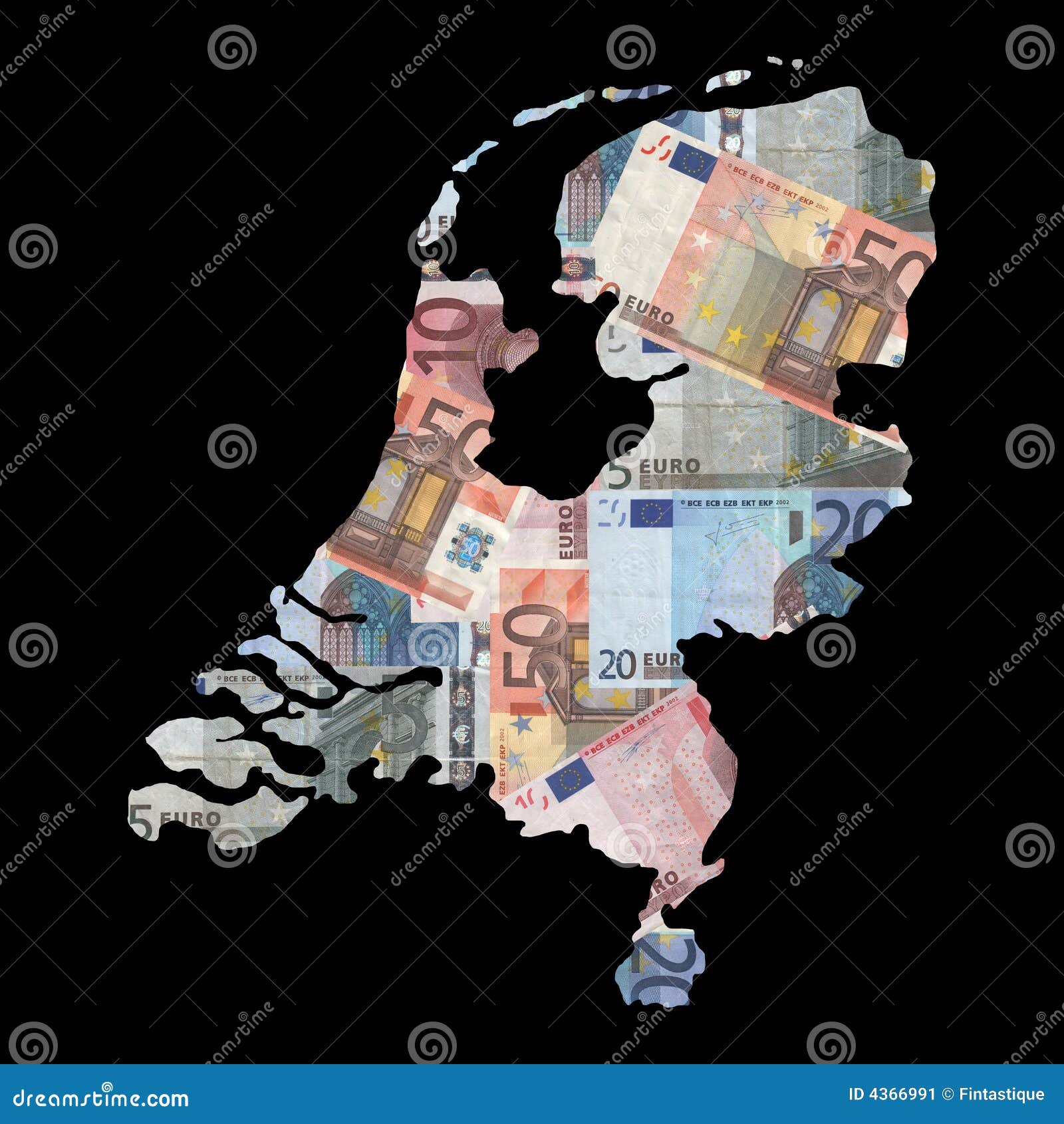 Map of Netherlands with Euros Stock Illustration - Illustration of ...
