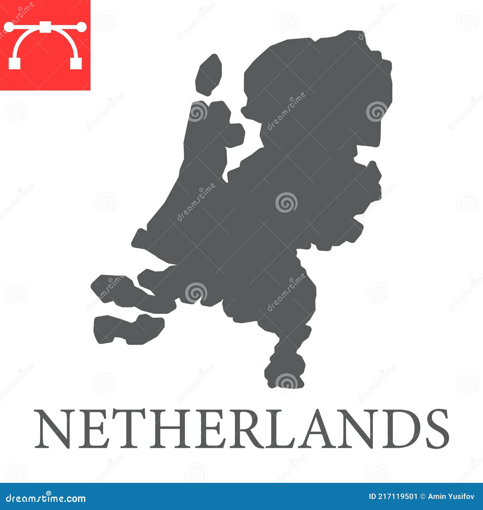 Map of Netherlands Glyph Icon Stock Vector - Illustration of design ...