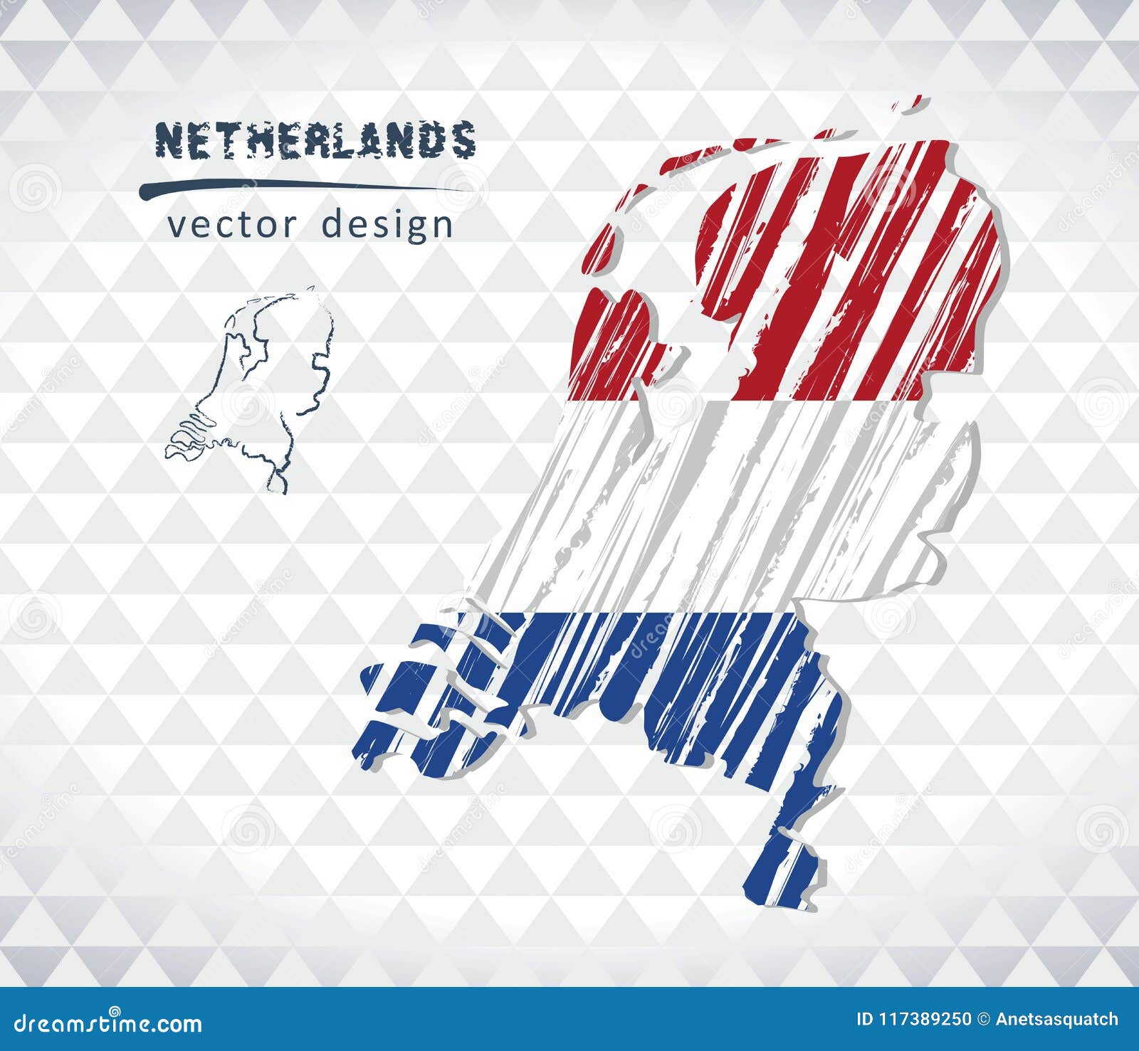 Map of Netherlands with Hand Drawn Sketch Map Inside. Vector ...