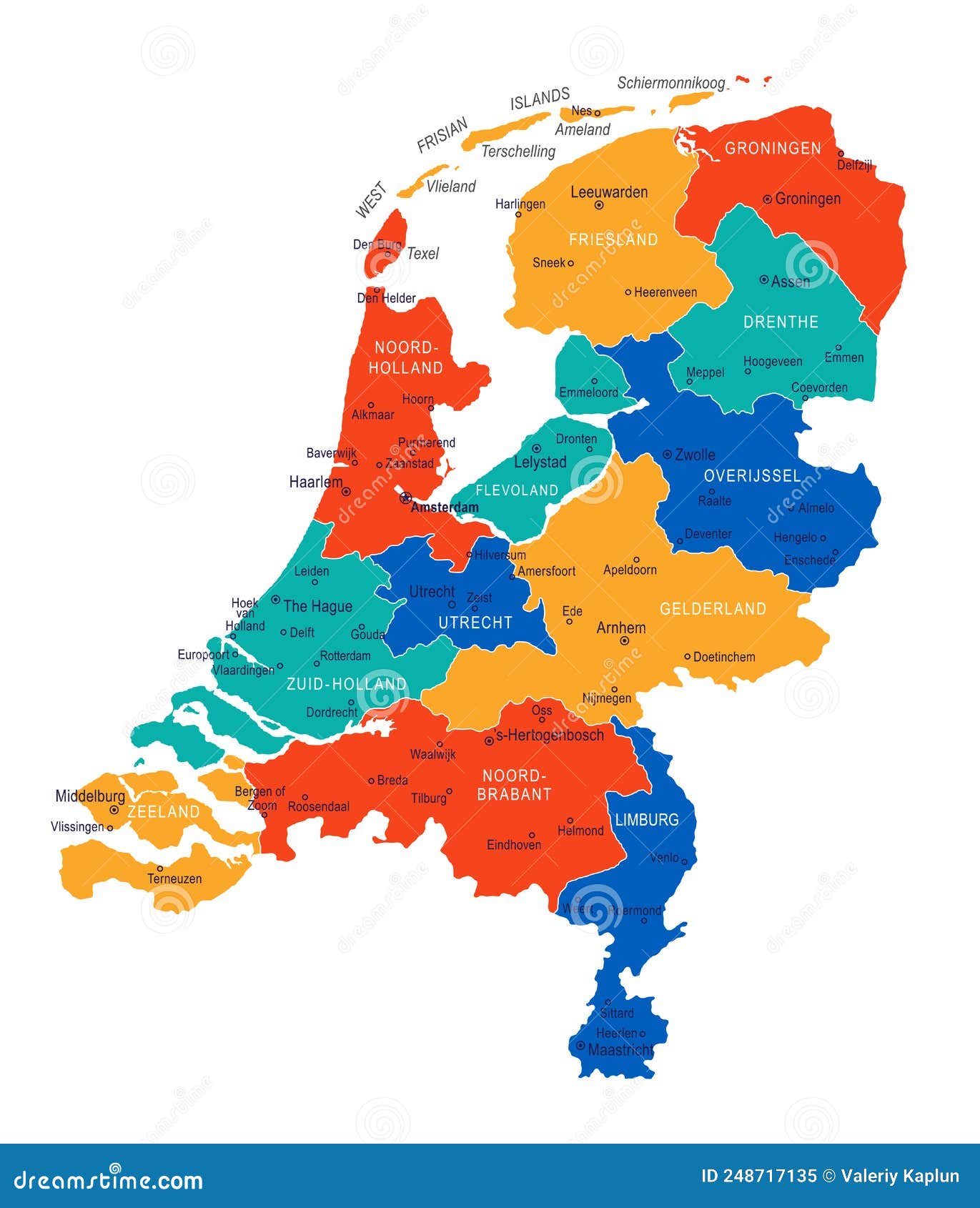 Map of Netherlands - Highly Detailed Vector Illustration Stock ...