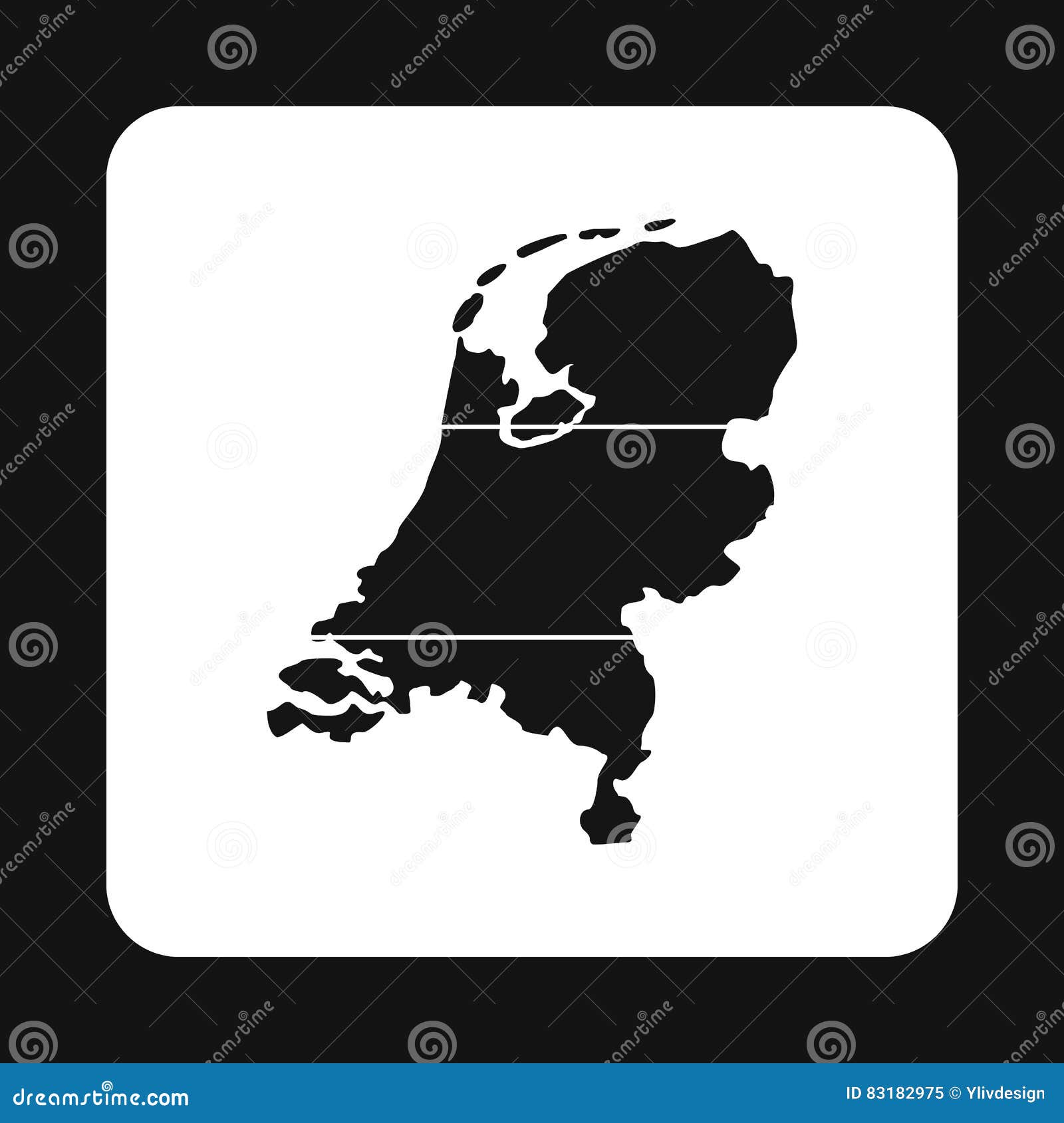 Map of the Netherlands Icon, Simple Style Stock Vector - Illustration ...