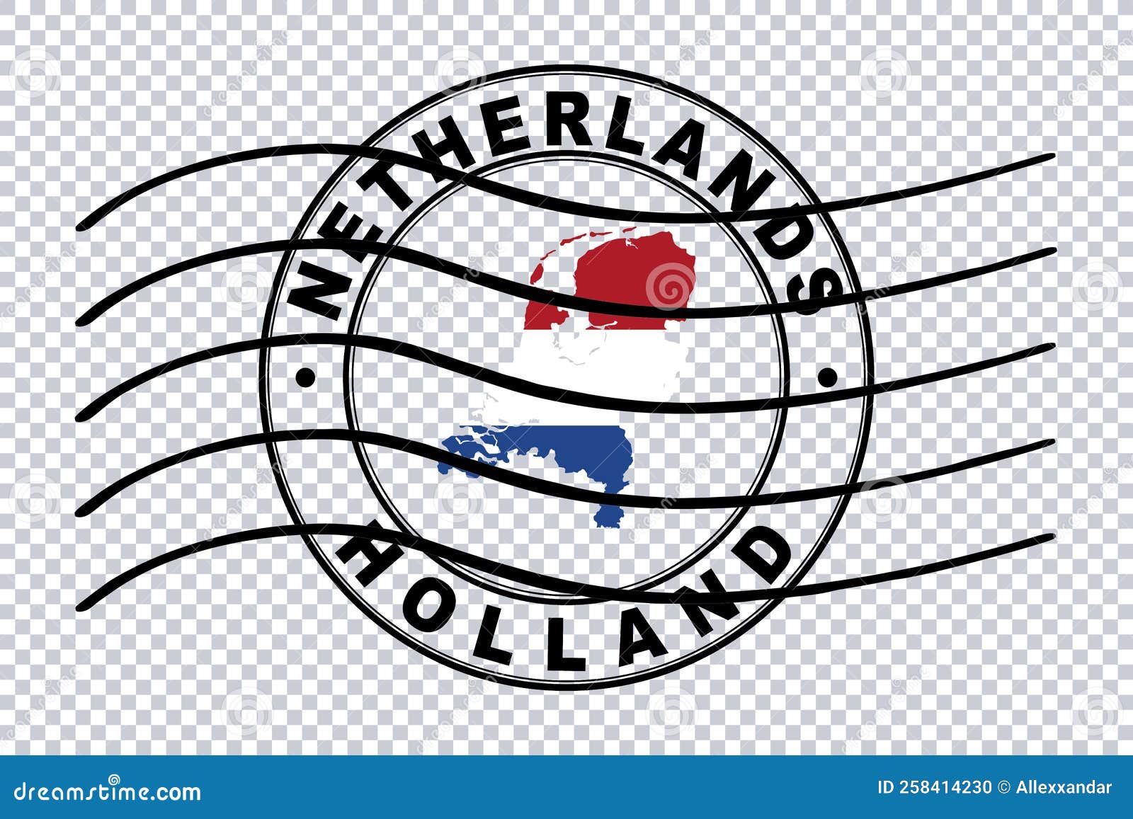 Map of Netherlands, Postal Passport Stamp, Travel Stamp Stock ...