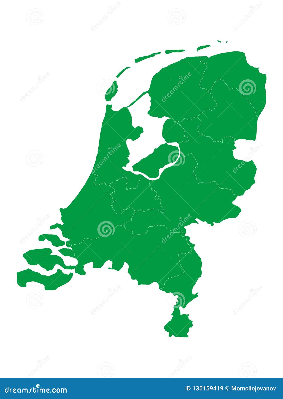 Map of the Netherlands with Provinces Stock Vector - Illustration of ...