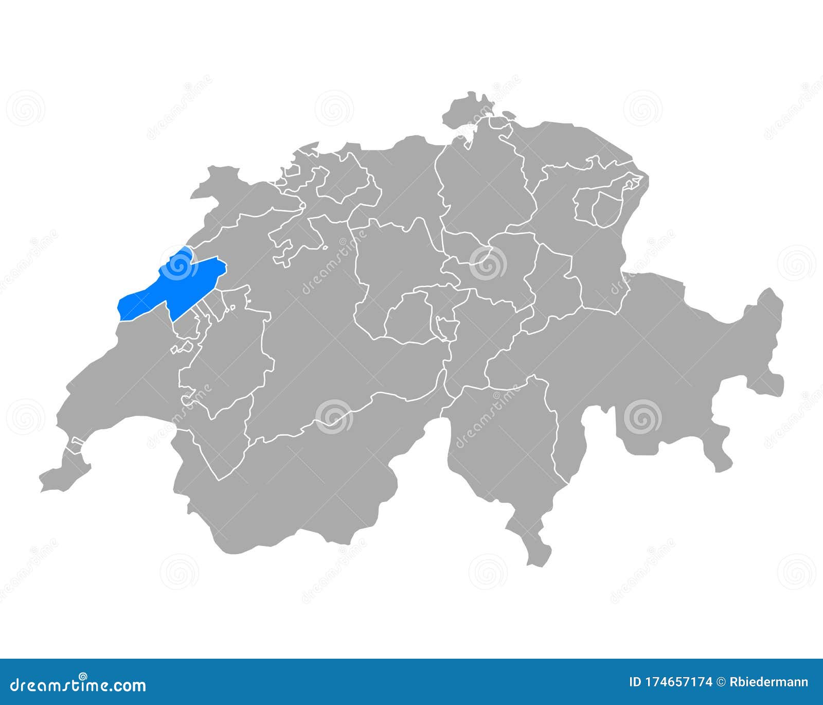 Map of Neuchatel in Switzerland Stock Vector - Illustration of cantone ...
