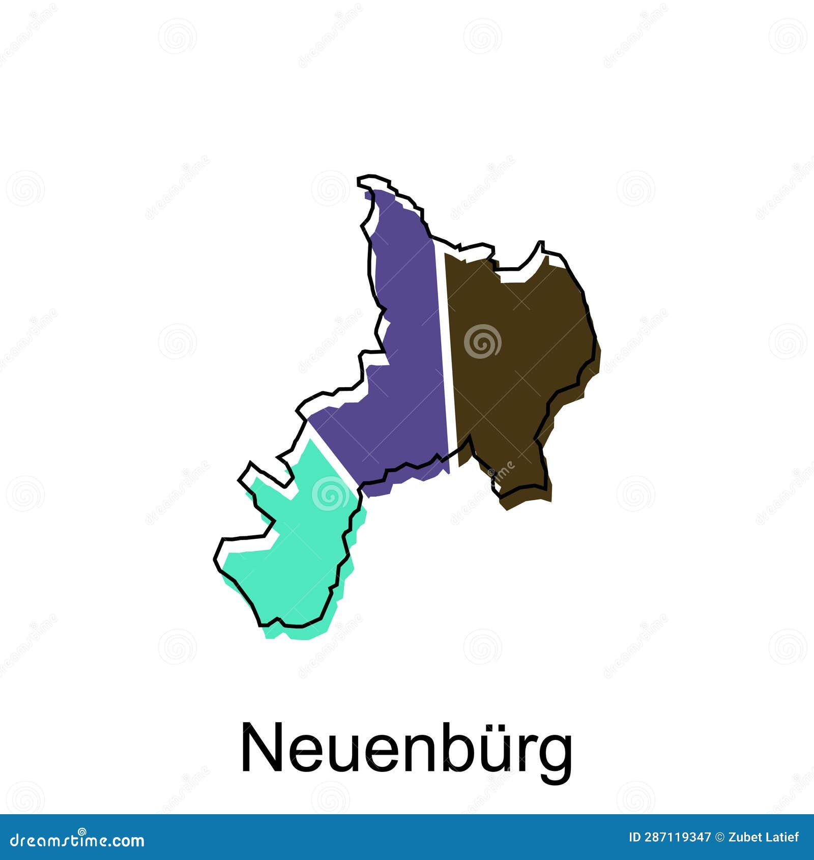Map of Neuenburg Vector Design Template, National Borders and Important ...