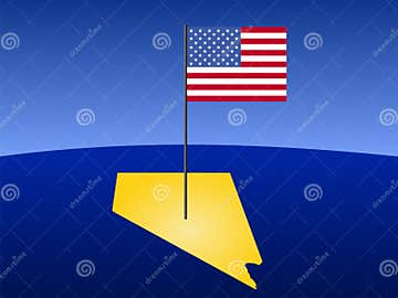 Map of Nevada with Flag stock vector. Illustration of flag - 3131110