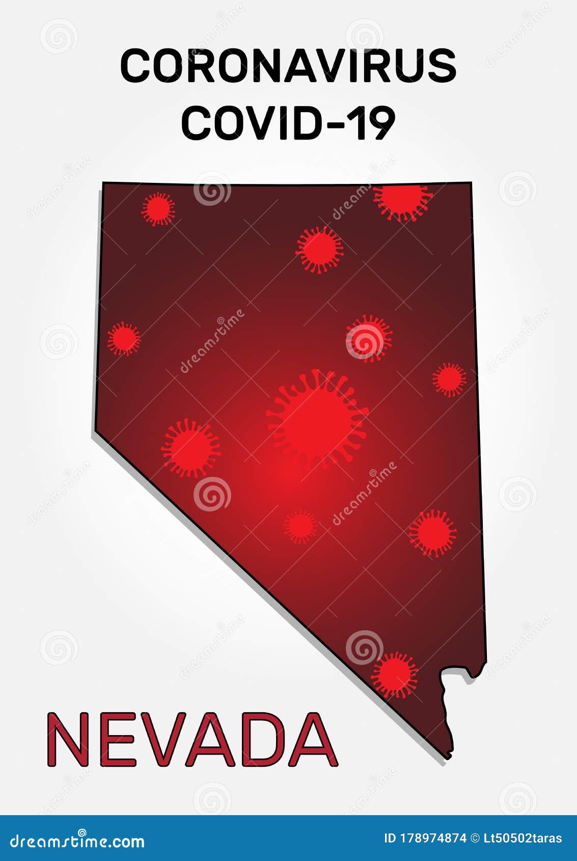 Map of Nevada State and Coronavirus Infection. Stock Vector ...