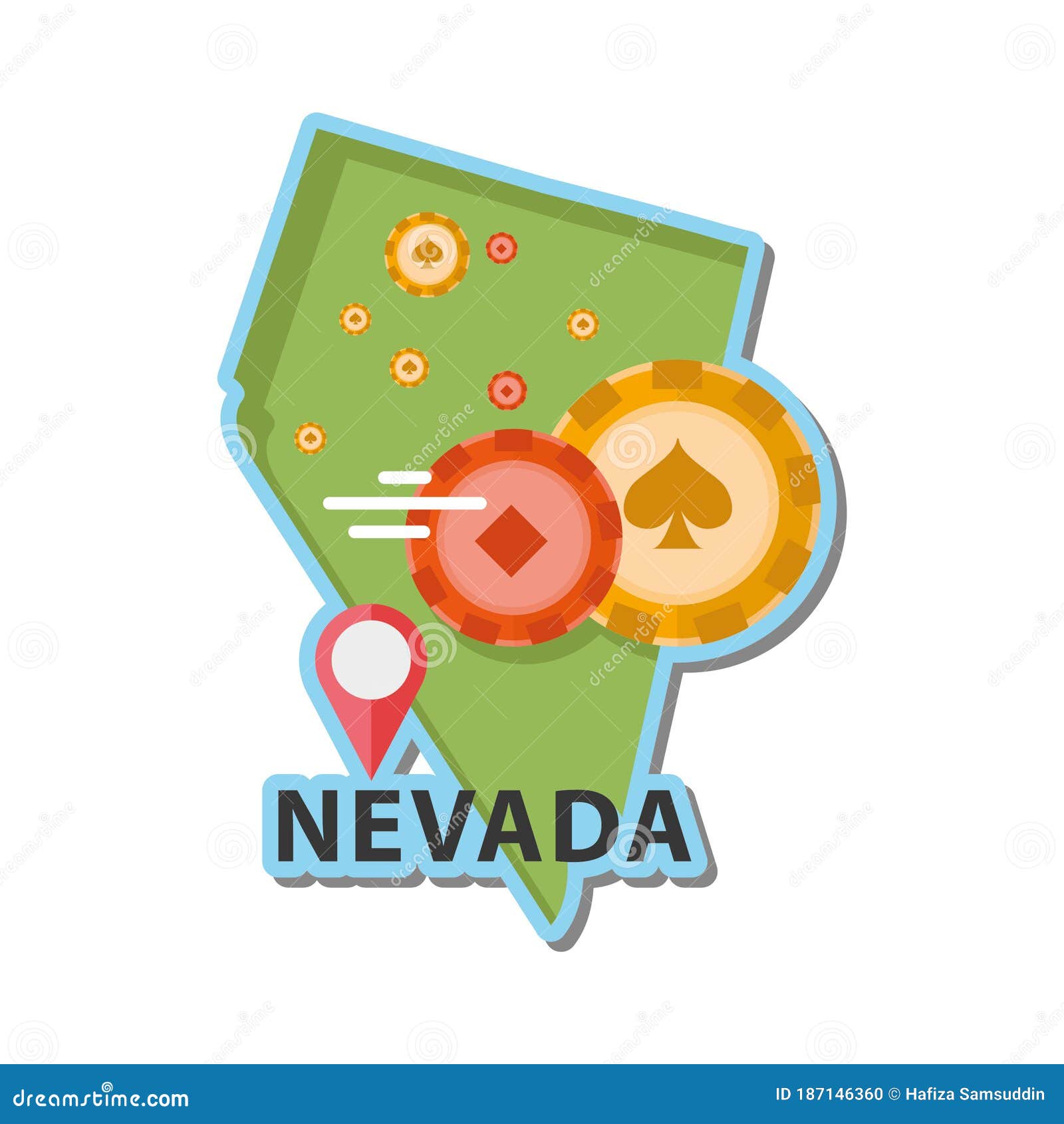 Map of Nevada State. Vector Illustration Decorative Design Stock Vector ...