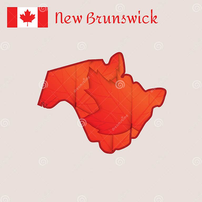 Map of New Brunswick, Canada Stock Vector - Illustration of location ...