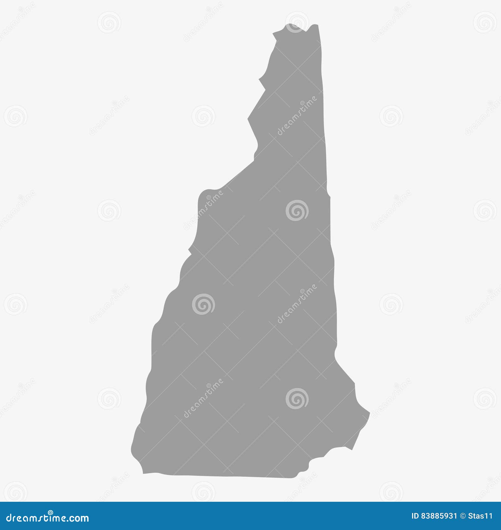 Map of New Hampshire State in Gray on a White Background Stock Vector ...
